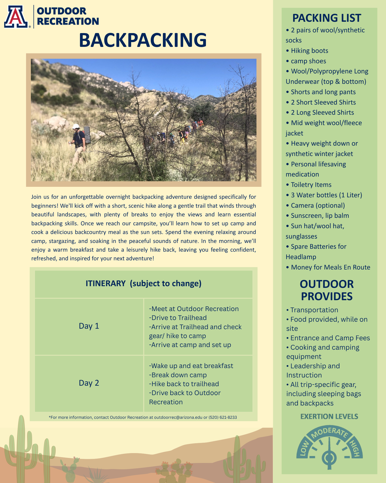 Intro to Backpacking: Mt. Lemmon Pools | Campus Recreation