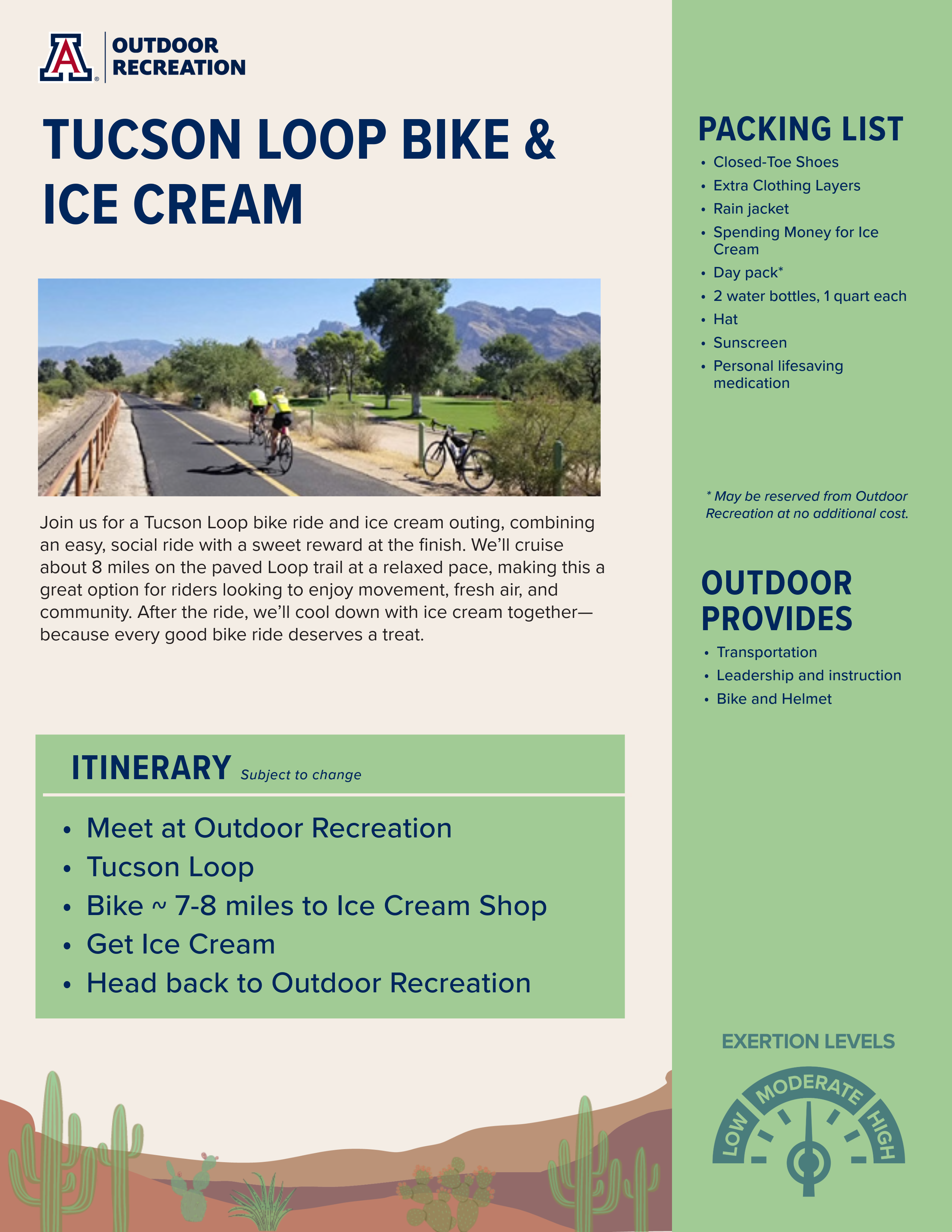 Micro-adventure! Tucson Bike Loop & Ice Cream | Campus Recreation