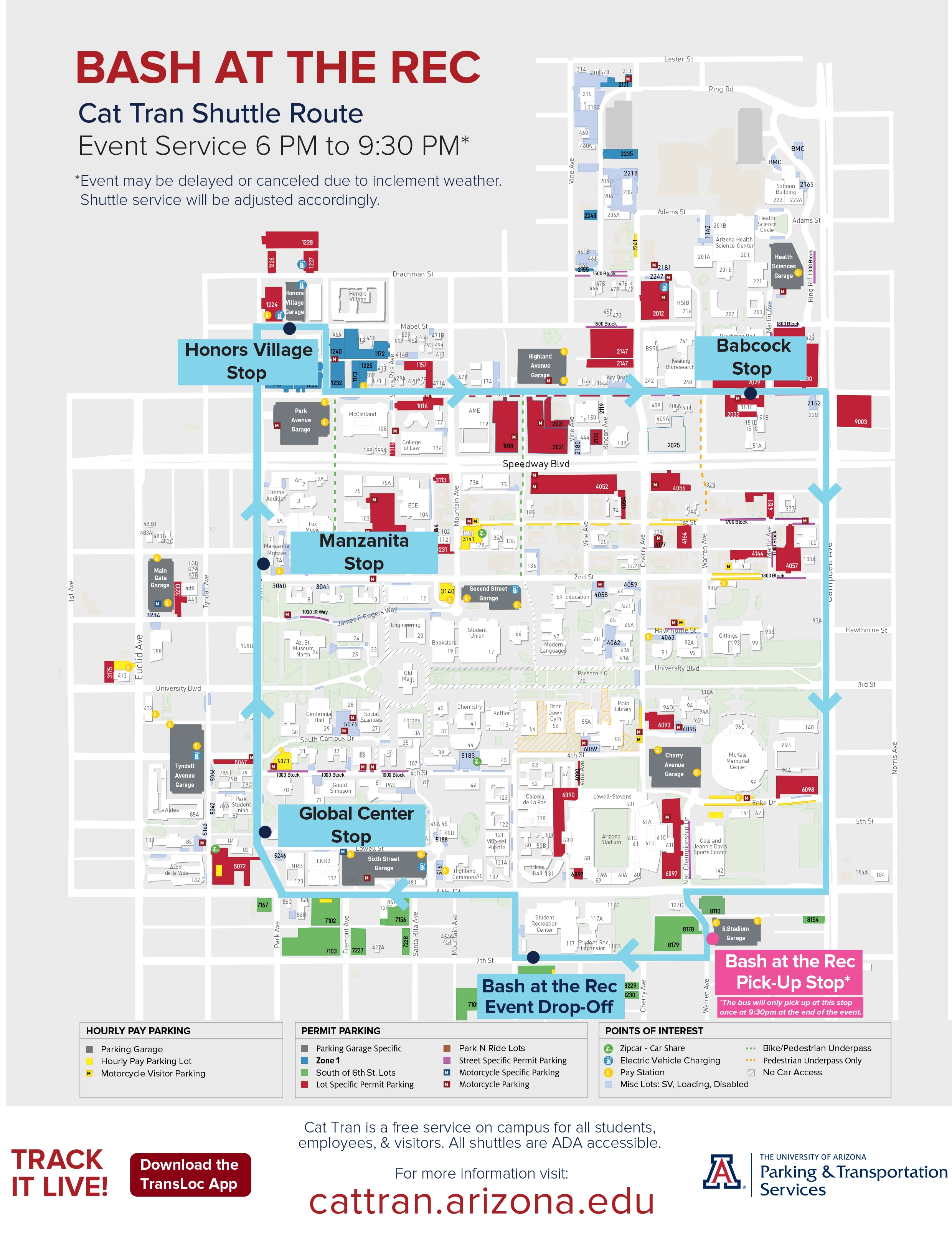 2023 Cat Tran Map for Bash | Campus Recreation